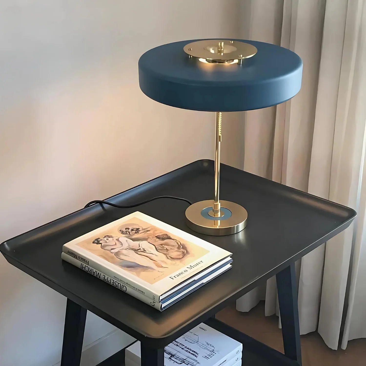 Lyra Vale Table Lamp Blue Modern Glow For Living Rooms